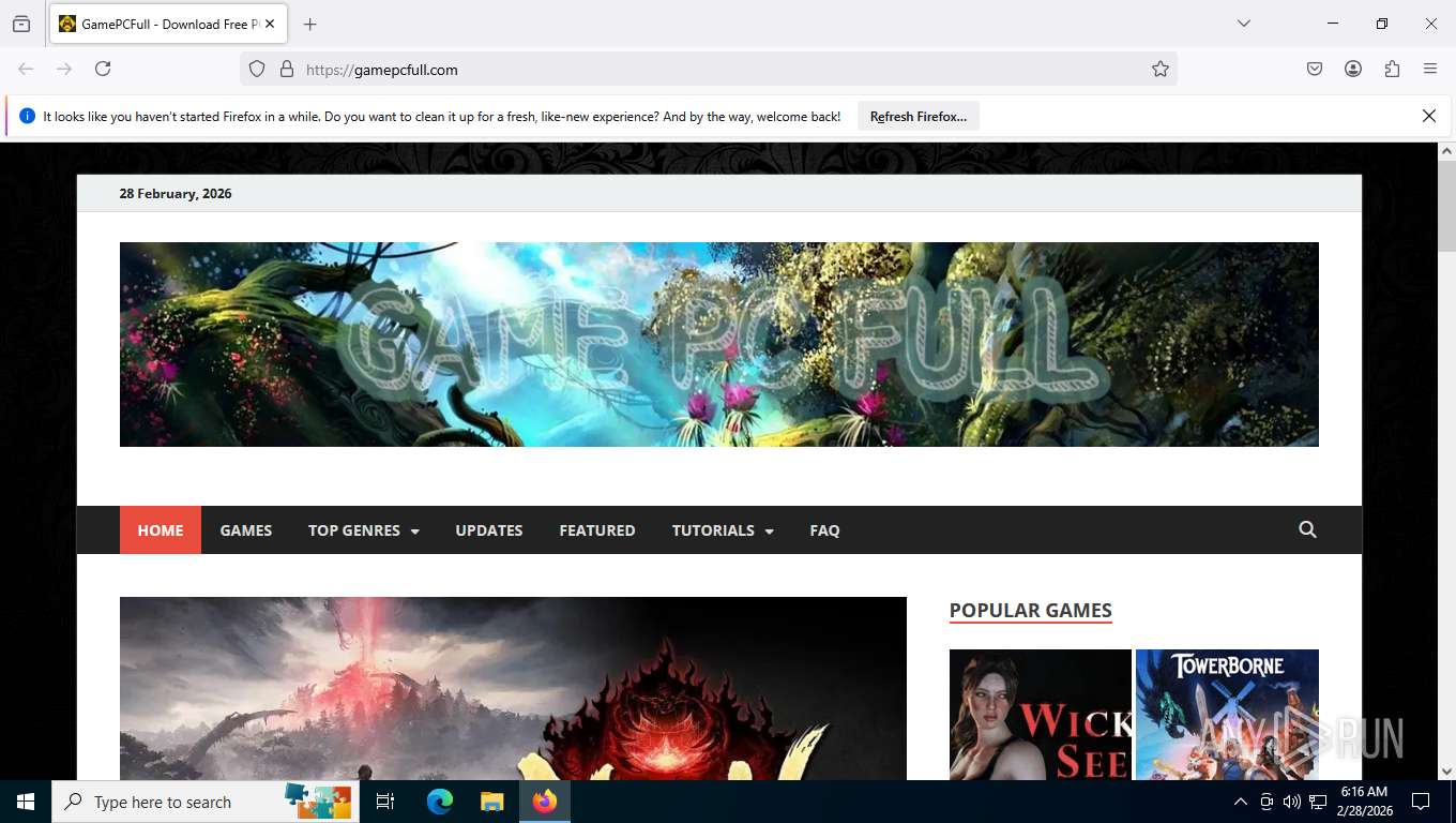 Malware analysis https://gamepcfull.com/ Malicious activity | ANY.RUN ...