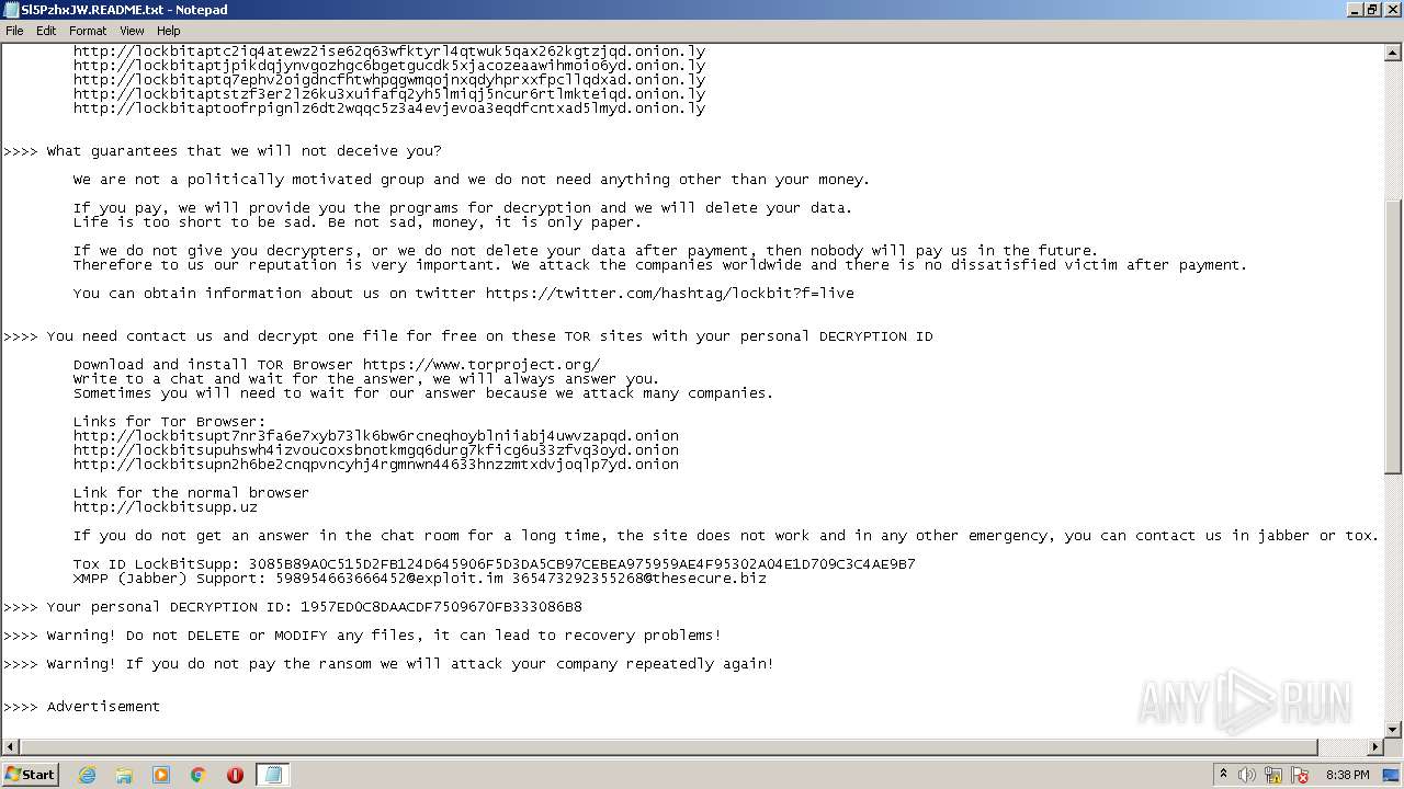 Malware analysis LB3.exe Malicious activity | ANY.RUN - Malware Sandbox ...