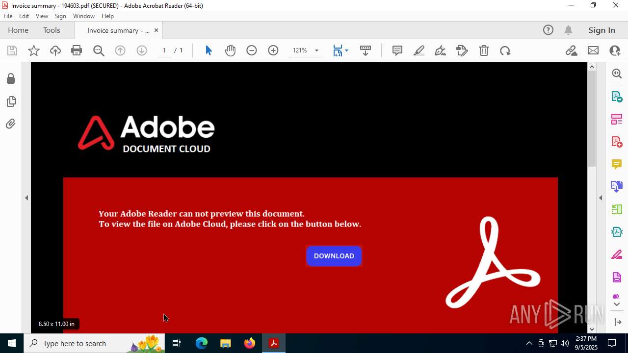 Malware analysis Invoice summary - 194603.pdf Malicious activity | ANY.RUN - Malware Sandbox Online