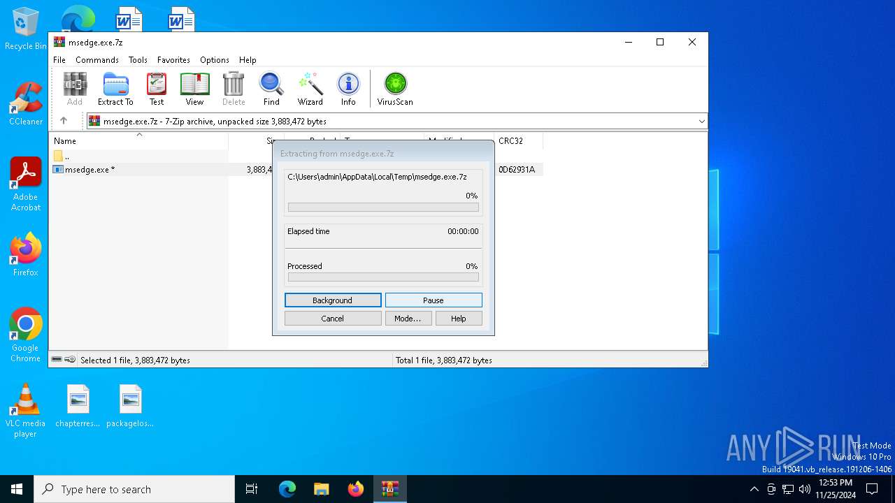 Malware analysis msedge.exe.7z Malicious activity | ANY.RUN - Malware Sandbox Online