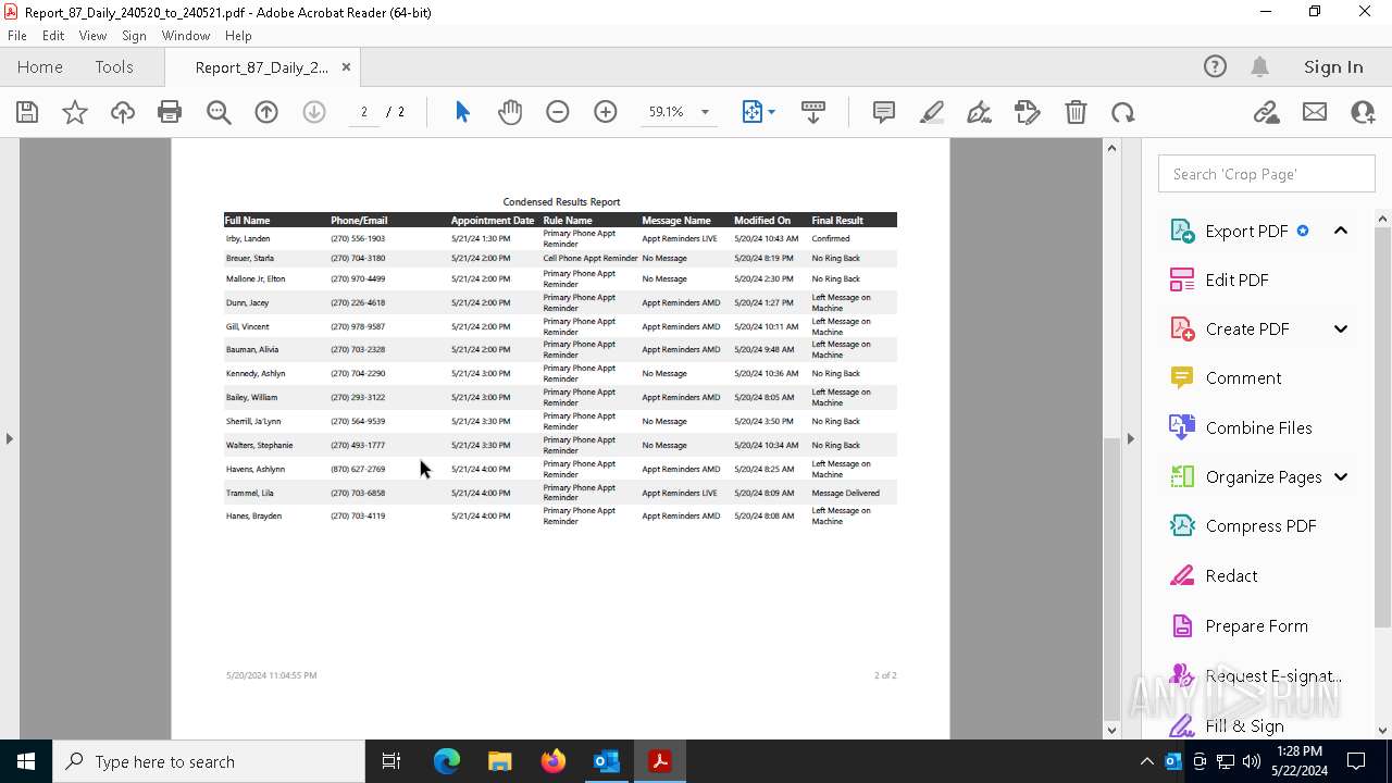 Analysis FW Daily Condensed Results Report - 5202024.msg (MD5 ...