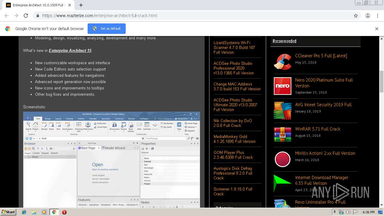 Malware analysis https://www.mazterize.com/enterprise-architect-full ...