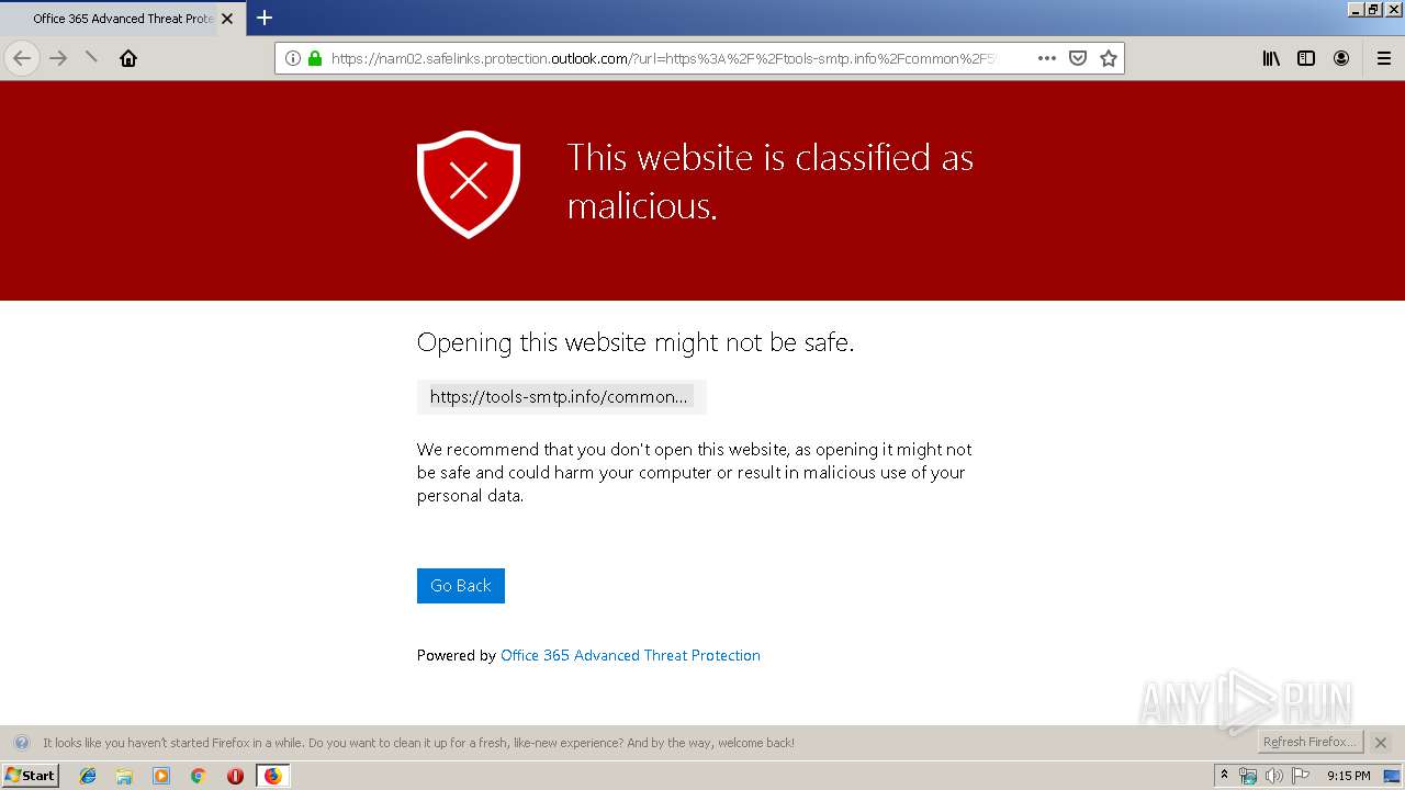 Malware Analysis Https: Nam02.safelinks.protection.outlook.com ?url