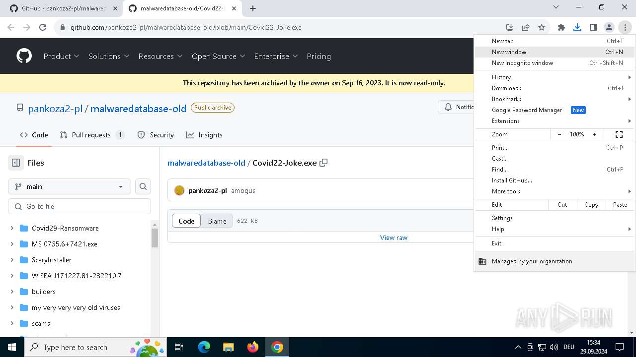 Malware analysis https://github.com/pankoza-pl/malwaredatabase ...
