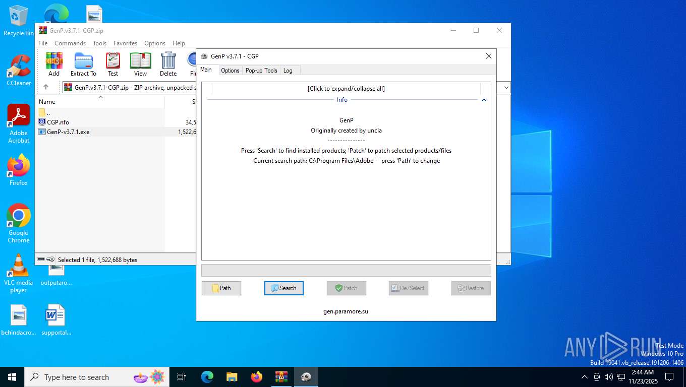 Malware analysis GenP.v3.7.1-CGP.zip Malicious activity | ANY.RUN ...