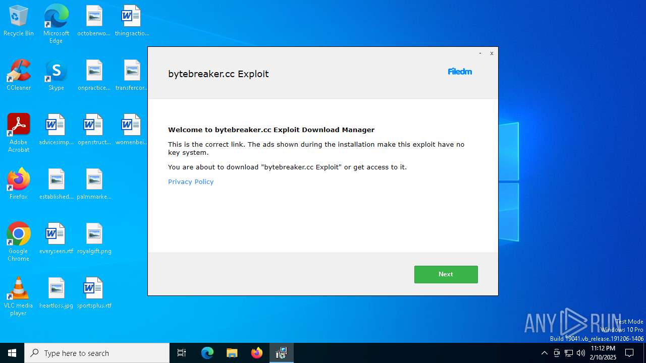 Malware analysis bytebreaker.cc Exploit_22872000.exe Malicious activity | ANY.RUN - Malware ...