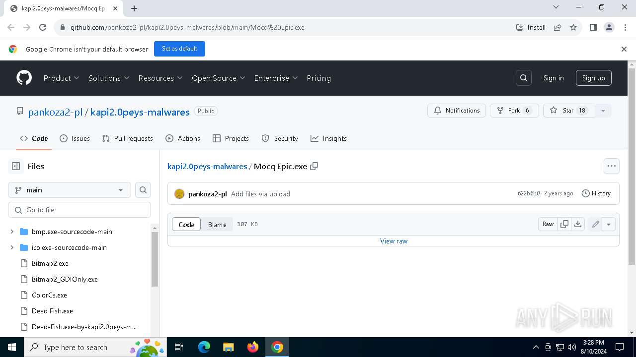 Malware analysis https://github.com/pankoza2-pl/kapi2.0peys-malwares/blob/main/Mocq%20Epic.exe ...