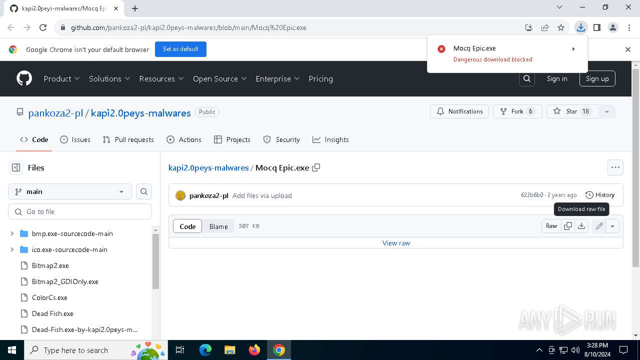 Malware analysis https://github.com/pankoza2-pl/kapi2.0peys-malwares/blob/main/Mocq%20Epic.exe ...