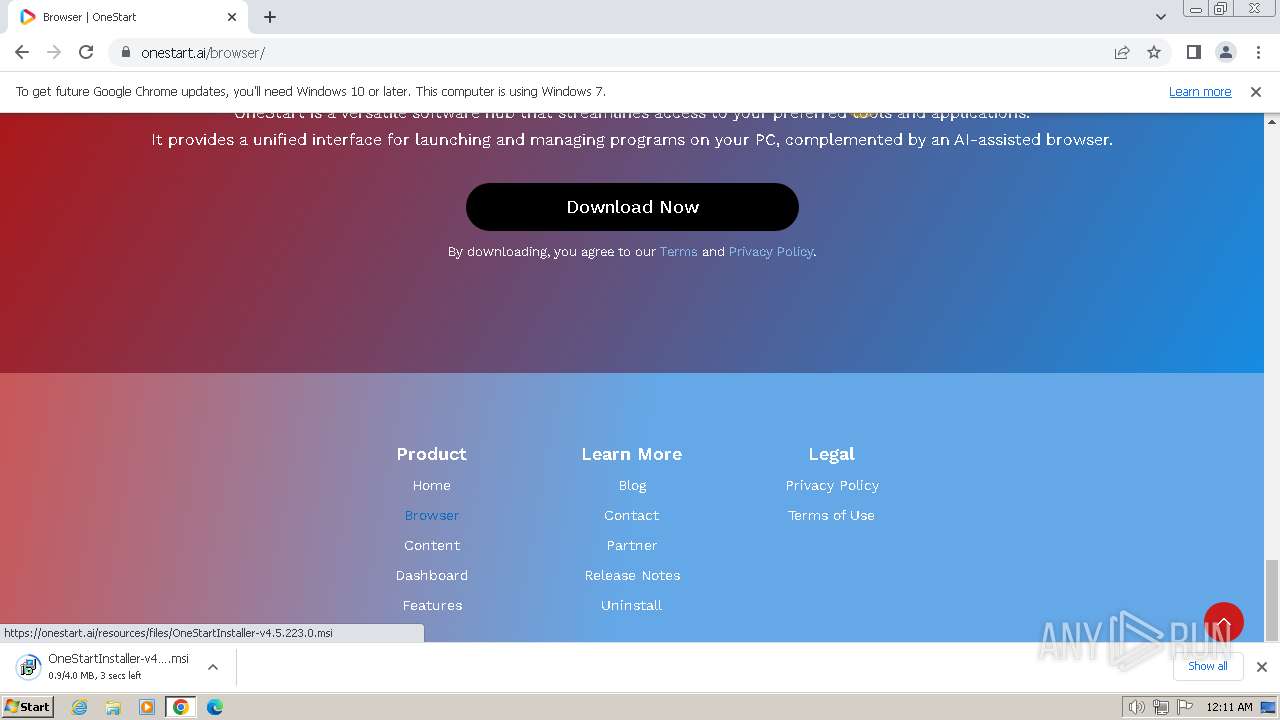 Malware analysis onestart.ai Malicious activity | ANY.RUN - Malware Sandbox Online