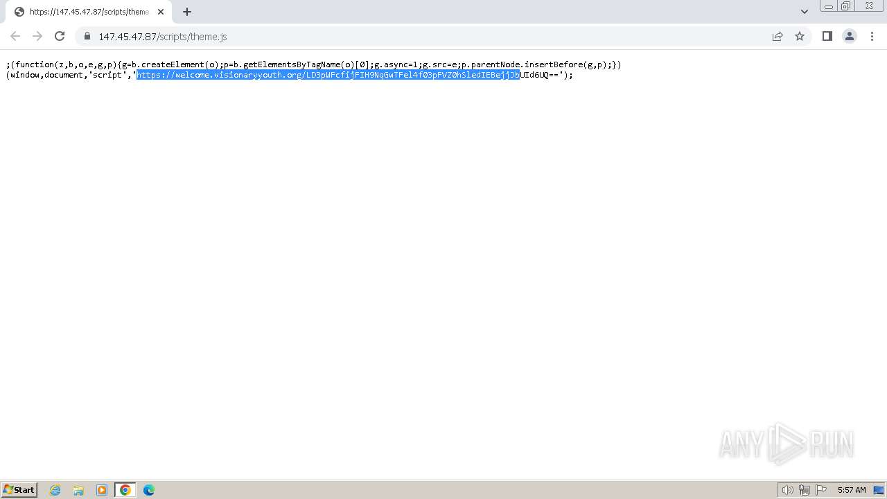 Malware analysis https://147.45.47.87/scripts/theme.js Malicious ...