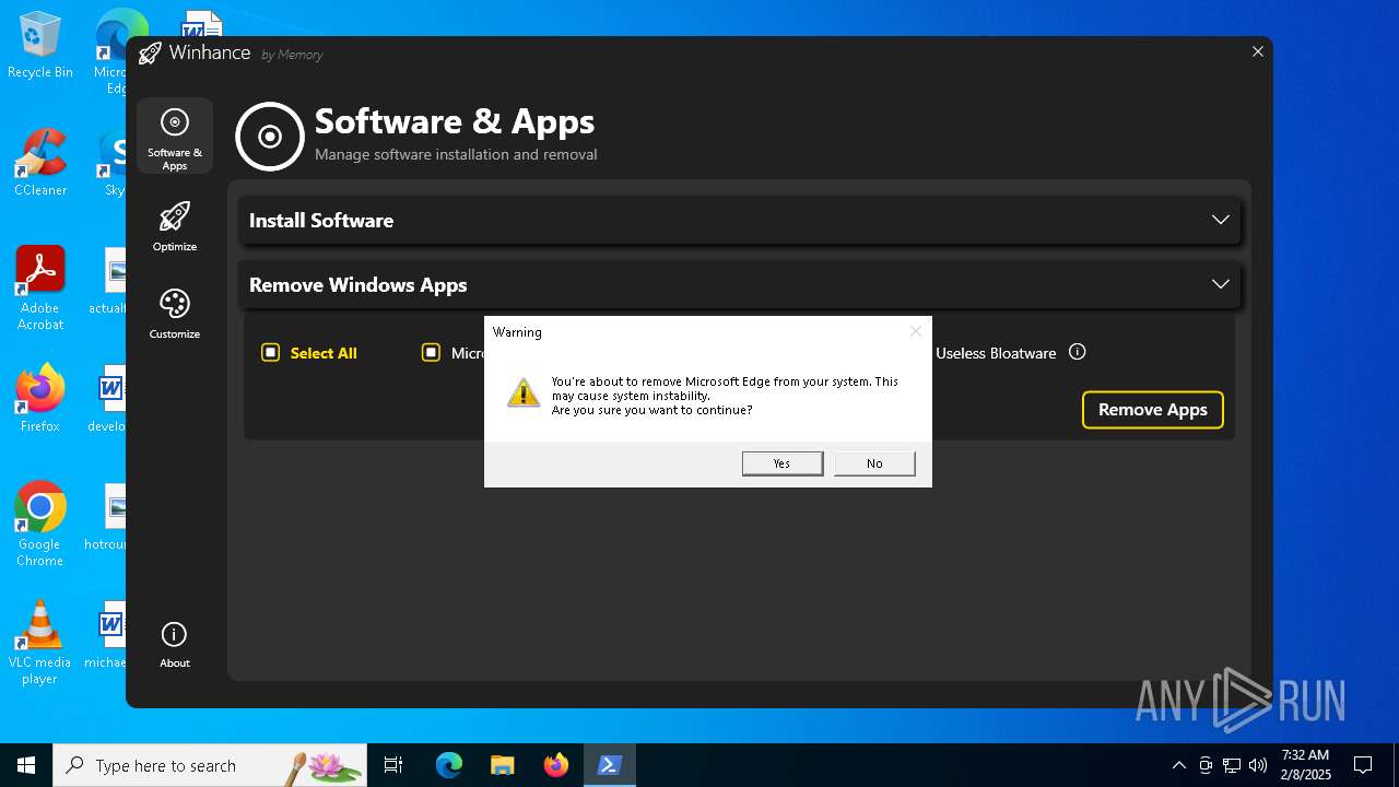 Malware Analysis Winhance.ps1 Malicious Activity