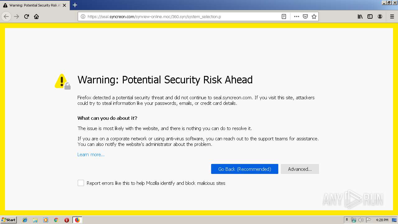 Malware analysis https://seal.syncreon.com/synview-online.moc/360.syn ...