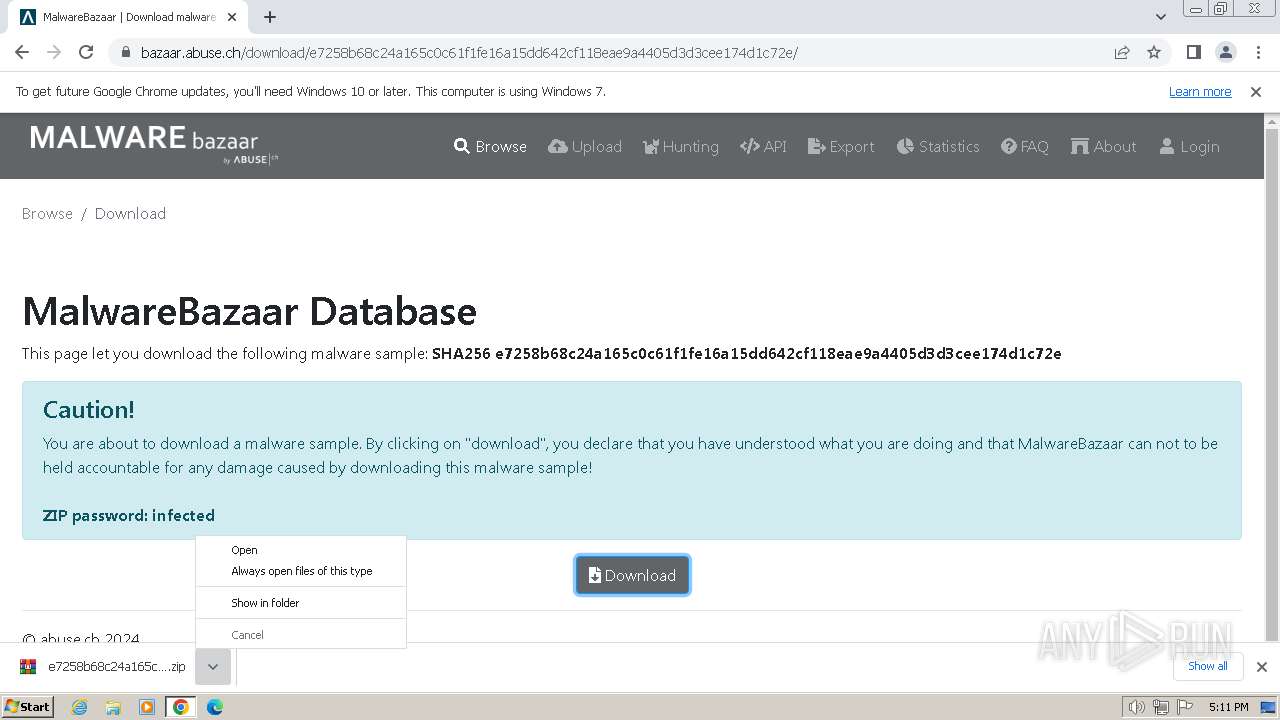 Malware analysis https://bazaar.abuse.ch/sample ...