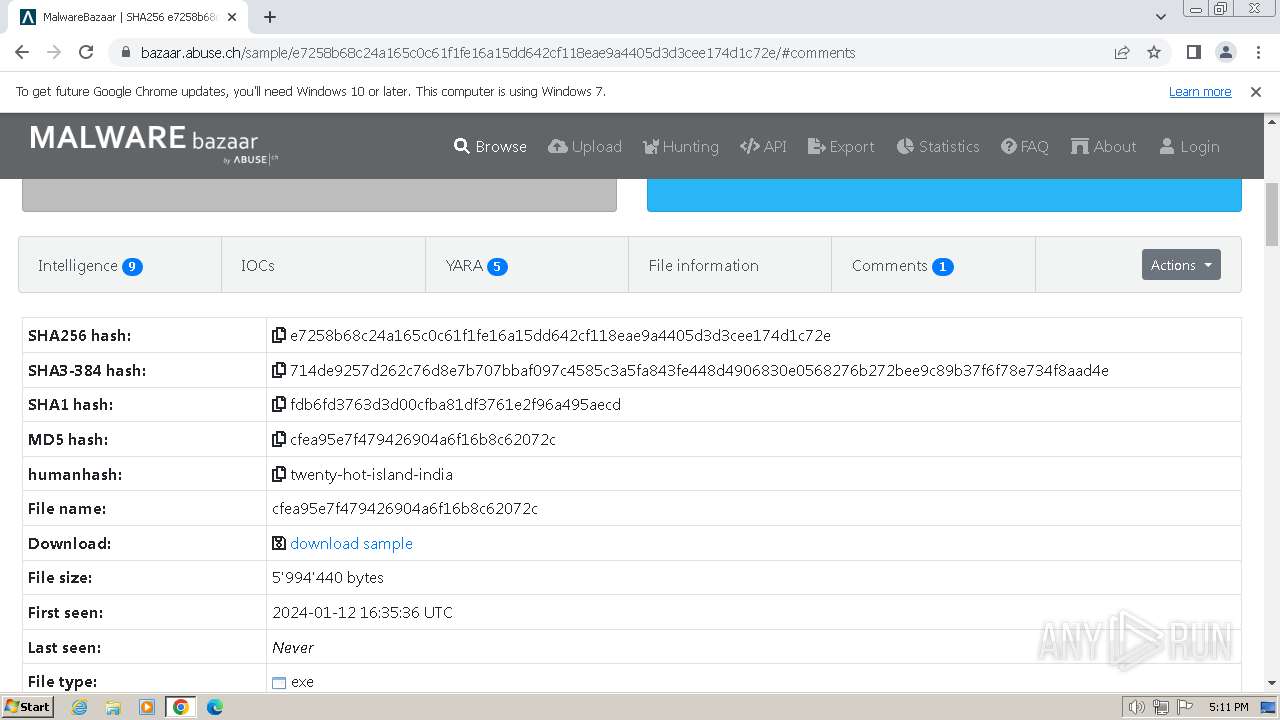 Malware analysis https://bazaar.abuse.ch/sample ...
