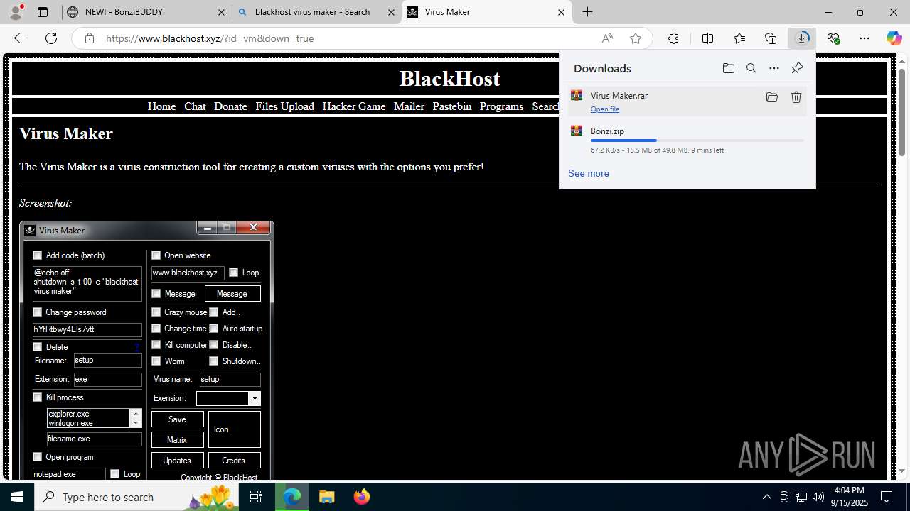 Malware analysis https://bonzibuddy.org/download.html Malicious activity | ANY.RUN - Malware ...