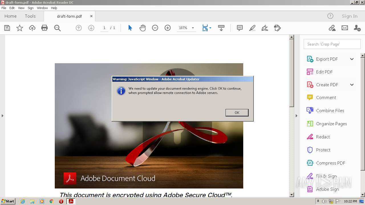 Malware analysis draft-form.pdf Malicious activity | ANY.RUN - Malware ...