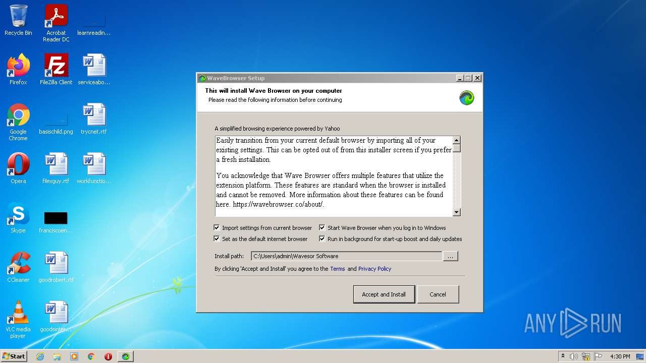 Malware analysis Wave Browser.exe Malicious activity | ANY.RUN ...