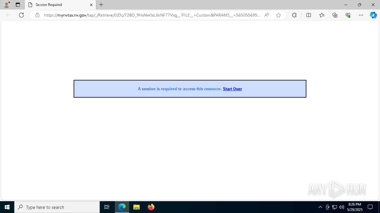 Malware analysis https://urldefense.com/v3/__https:/mynvtax.nv.gov/tap/_/Retrieve/0/Dc/728O ...