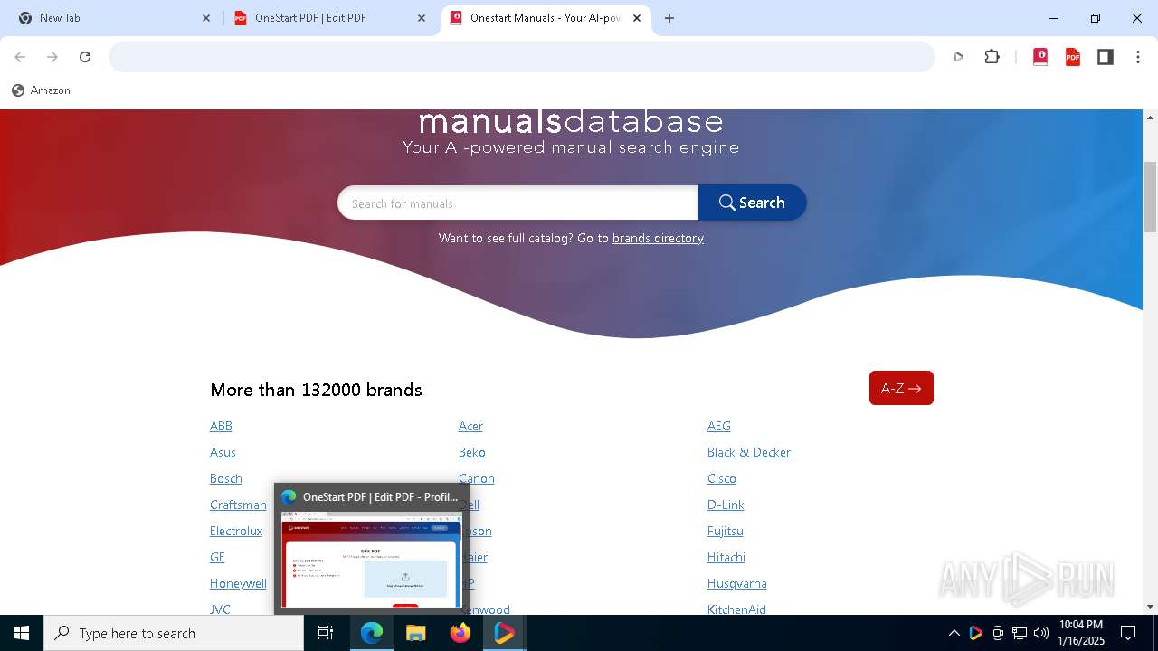 Malware analysis https://pdf.onestart.ai/en/pdfeditor Malicious activity | ANY.RUN - Malware ...