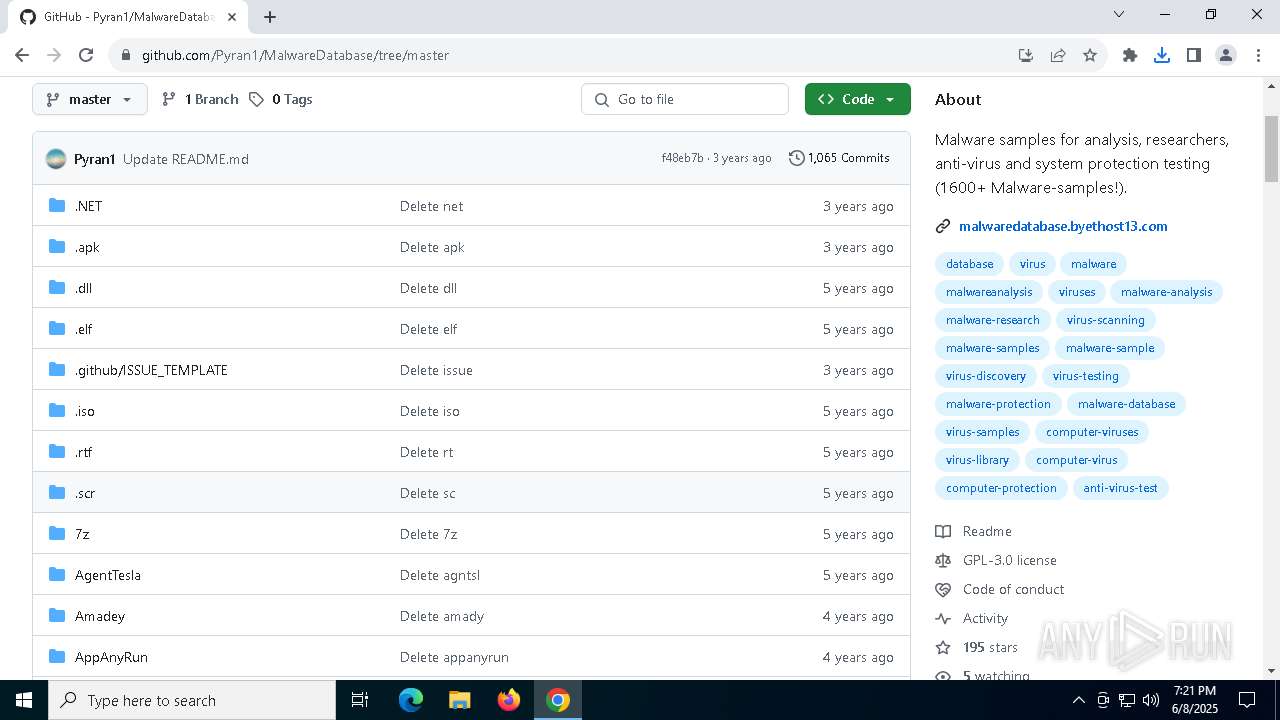 Analysis https://github.com/Pyran1/MalwareDatabase/blob/master/Popular ...
