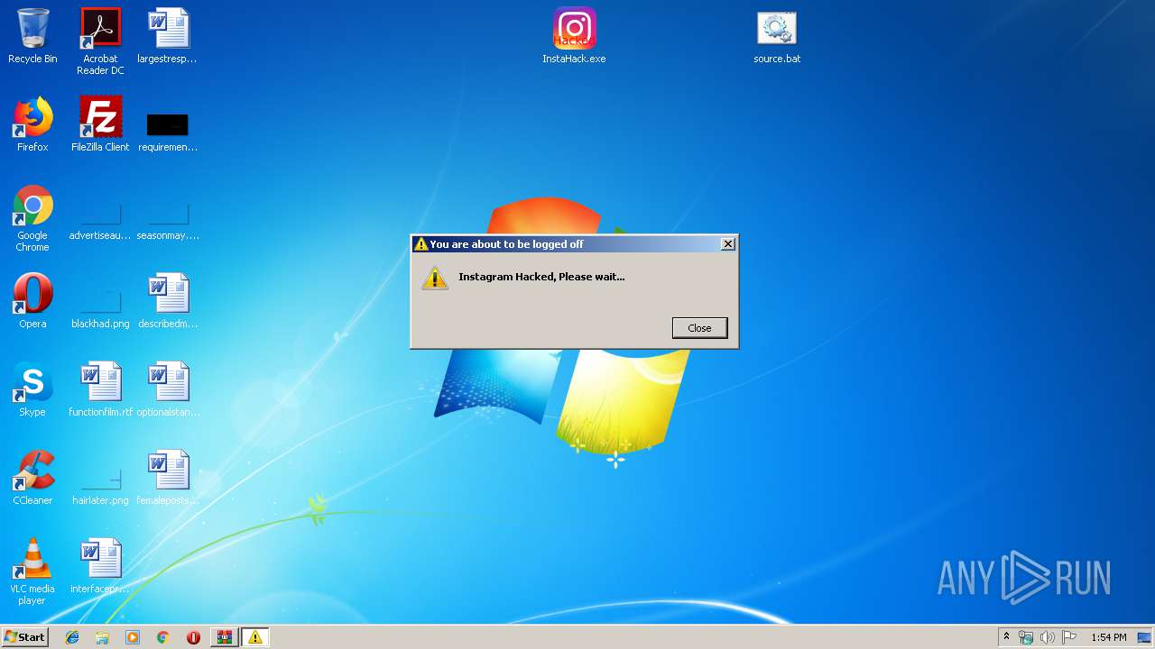 Malware analysis instahack.zip No threats detected | ANY.RUN - Malware Sandbox Online