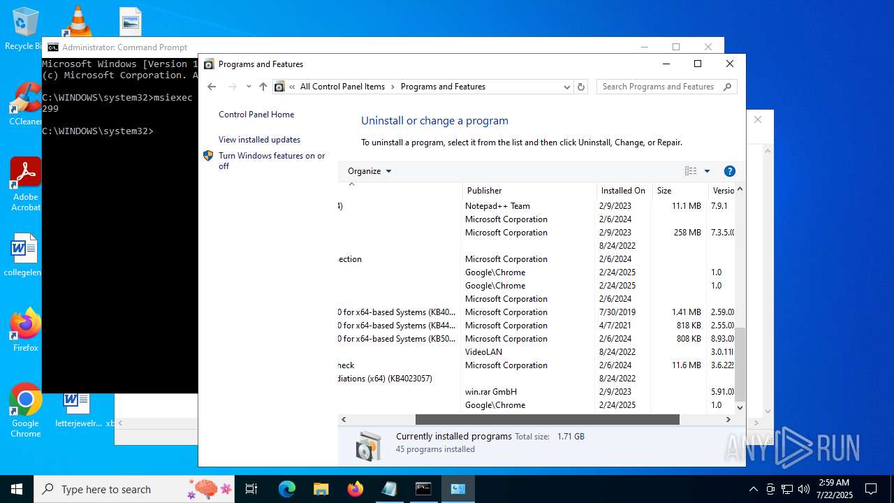 Analysis msiexec.txt (MD5: E85F2528E91098409A690F6E1C739711) Malicious activity - Interactive ...