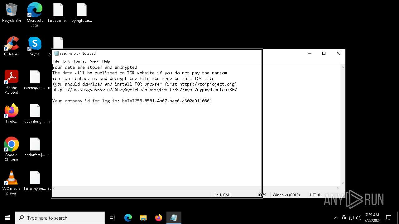 Analysis ae7c868713e1d02b4db60128c651eb1e3f6a33c02544cc4cb57c3aa6c6581b6e (MD5 ...