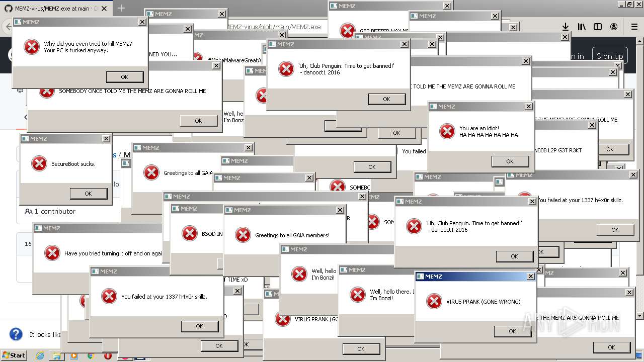 Malware analysis https://github.com/Dfmaaa/MEMZ-virus/blob/main/MEMZ ...