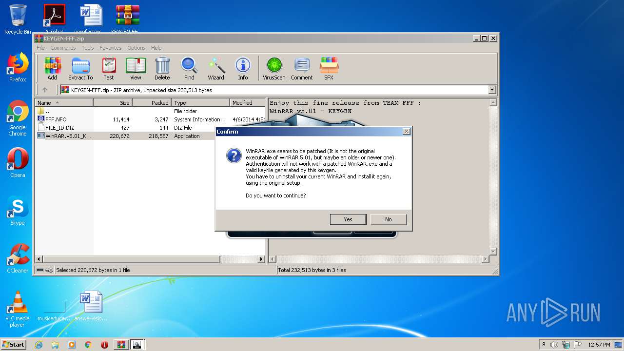 Malware analysis KEYGEN-FFF.zip No threats detected | ANY.RUN - Malware ...