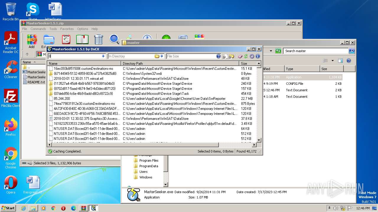 Malware Analysis Masterseeker1.5.1.zip Malicious Activity