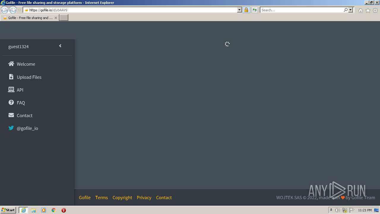 Malware analysis https://gofile.io/d/ybAAV9 Malicious activity | ANY.RUN - Malware Sandbox Online