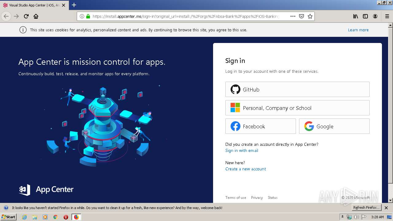 Malware analysis https://install.appcenter.ms/orgs/Absa-Bank/apps/iOS-Banking-App-Stub/releases ...