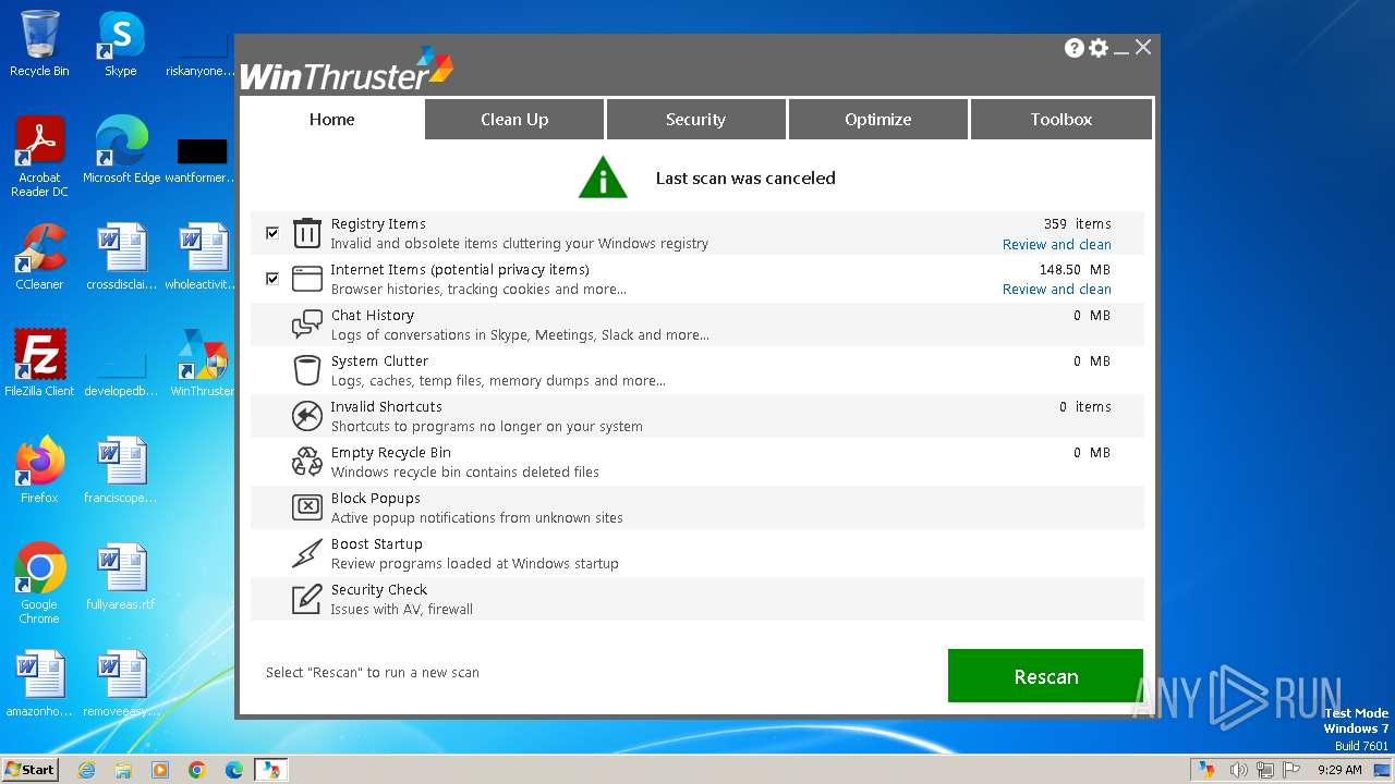 Malware analysis Setup_WinThruster_2024.exe Malicious activity | ANY.RUN - Malware Sandbox Online