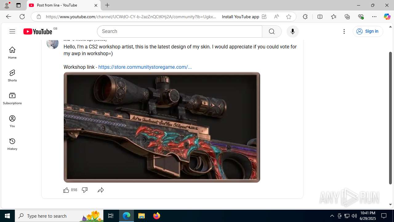 Malware analysis https://steamcommunity.com/linkfilter/?u=http%3A%2F ...