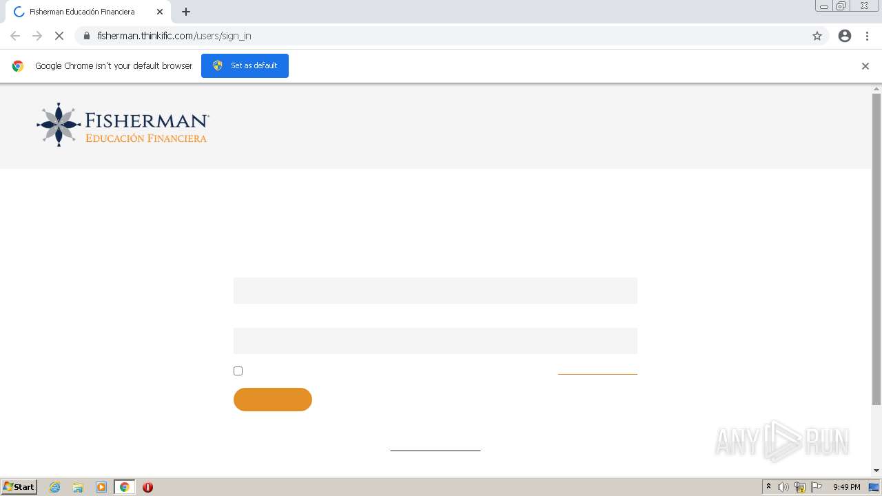 Malware analysis https://fisherman.thinkific.com/users/sign_in Malicious activity | ANY.RUN ...