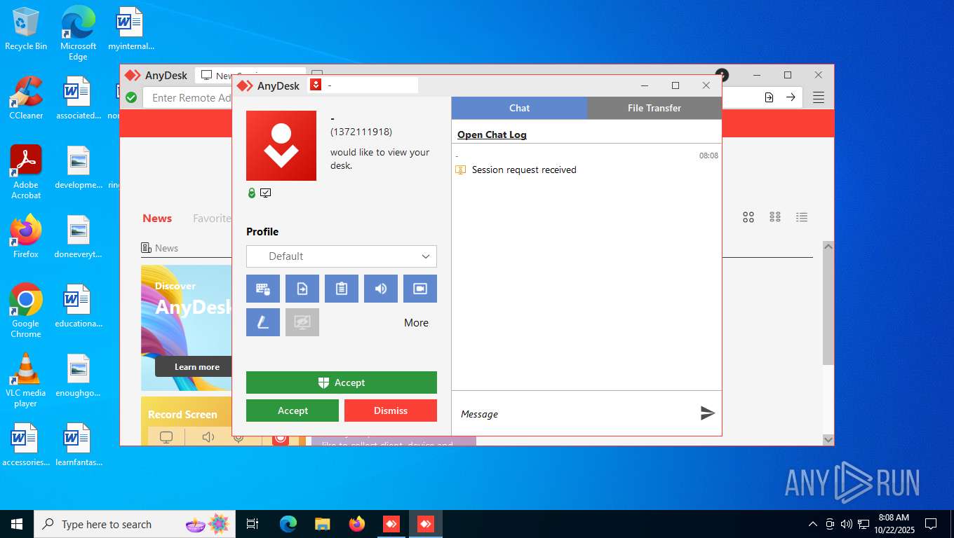 Malware analysis AnyDesk.exe Malicious activity | ANY.RUN - Malware ...