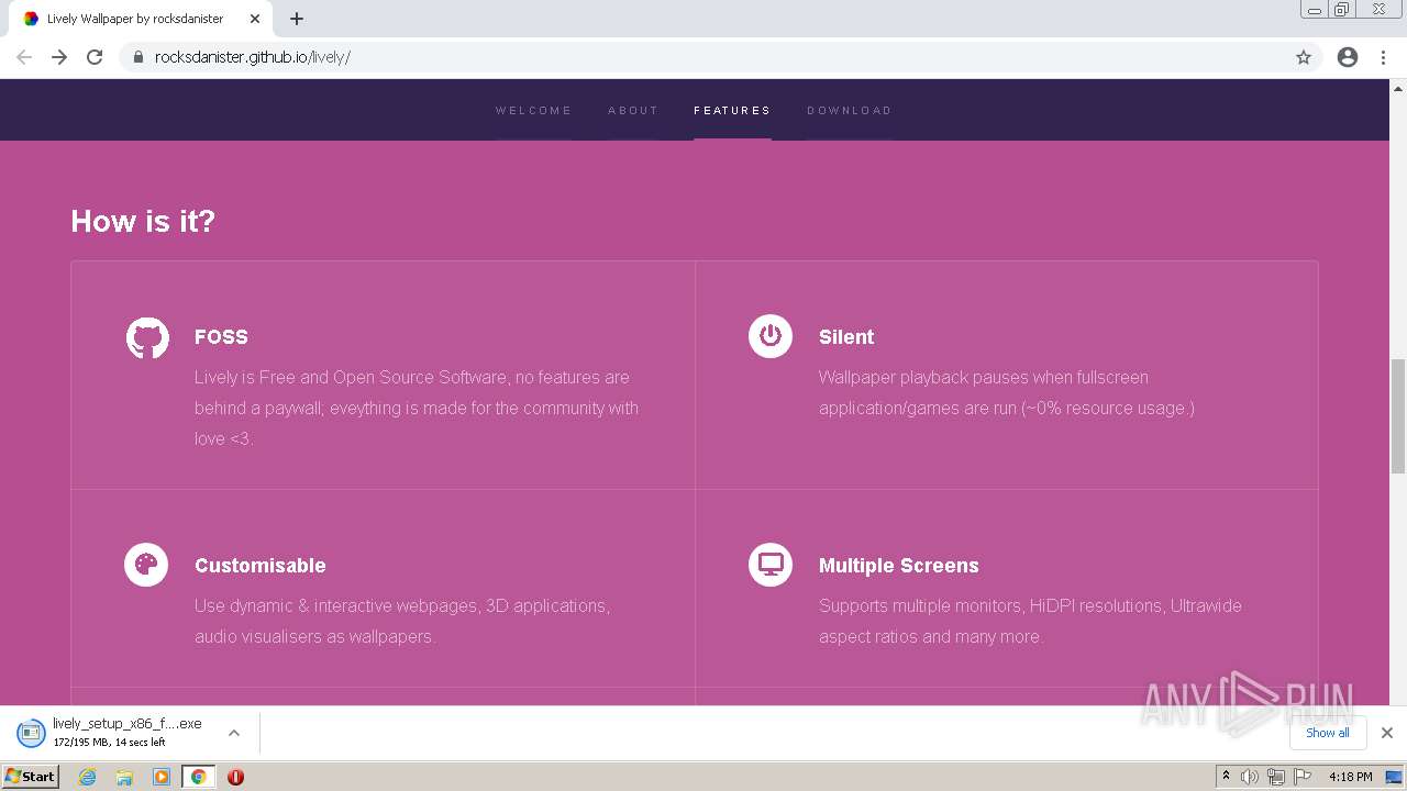 Malware analysis https://rocksdanister.github.io/lively/ Malicious ...