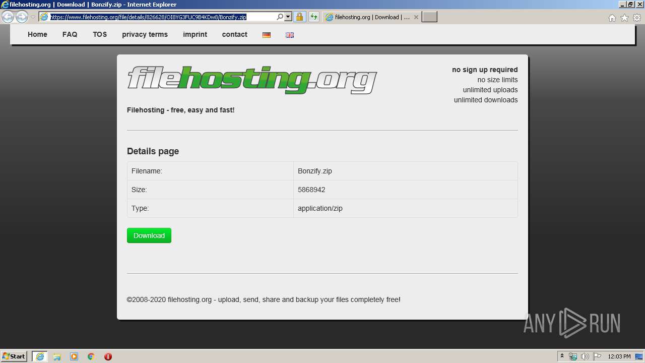 Malware analysis https://www.filehosting.org/file/details/826628 ...