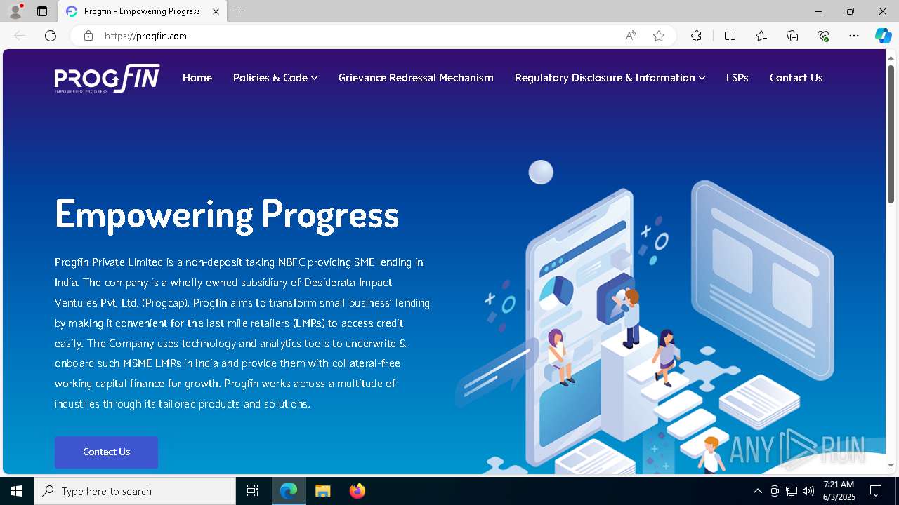 Malware analysis https://progfin.com/ No threats detected | ANY.RUN ...