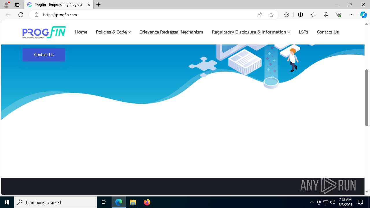 Malware analysis https://progfin.com/ No threats detected | ANY.RUN - Malware Sandbox Online