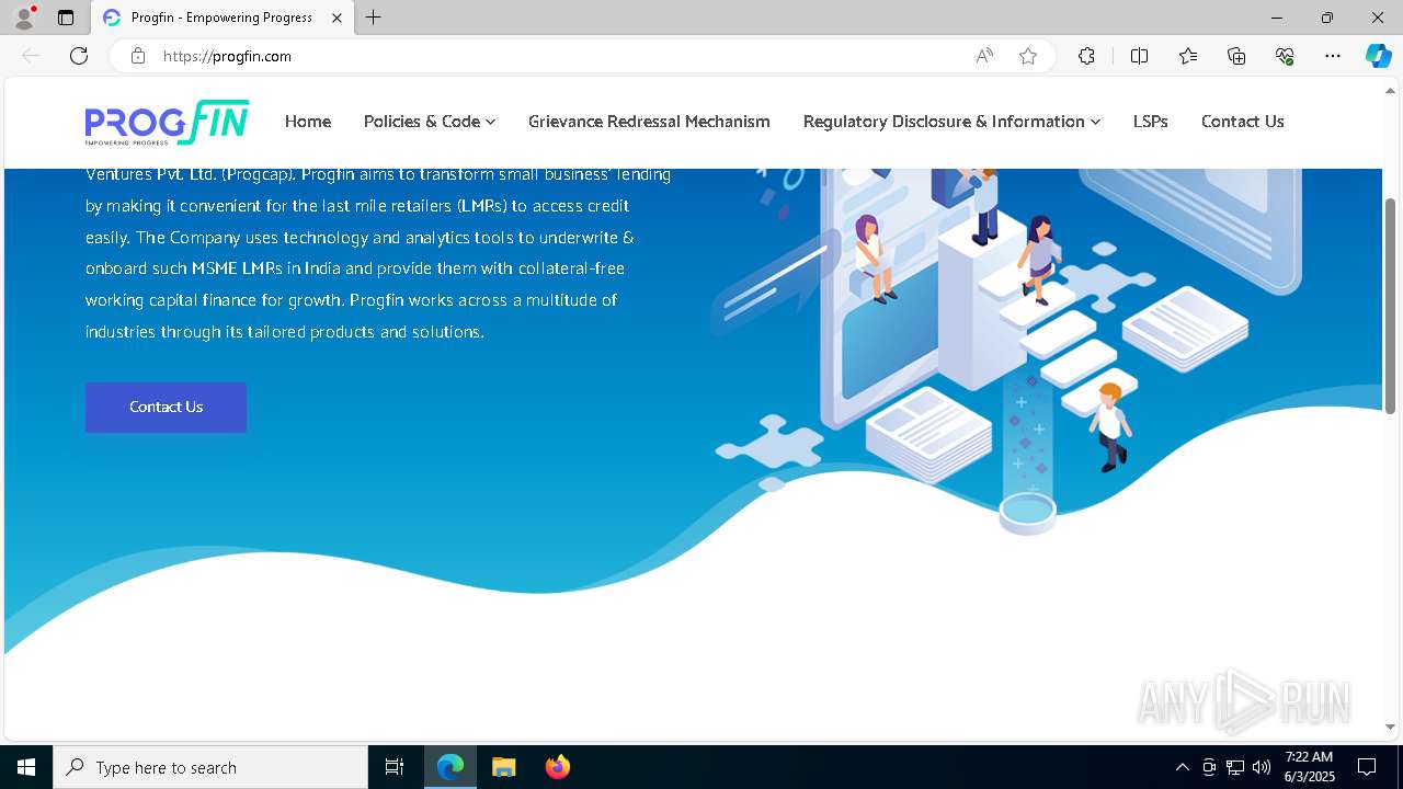 Malware analysis https://progfin.com/ No threats detected | ANY.RUN - Malware Sandbox Online