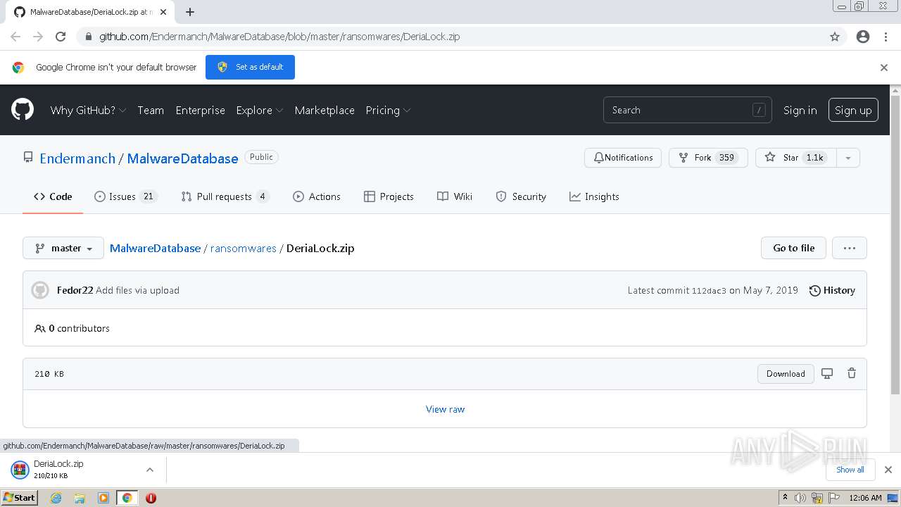 Malware analysis https://github.com/Endermanch/MalwareDatabase/blob/master/ransomwares/DeriaLock ...