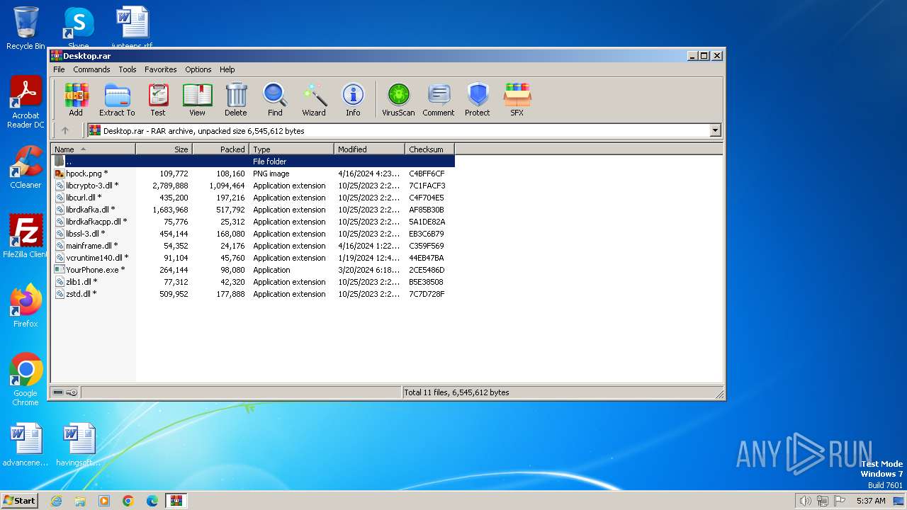 Malware analysis Desktop.rar Malicious activity | ANY.RUN - Malware ...