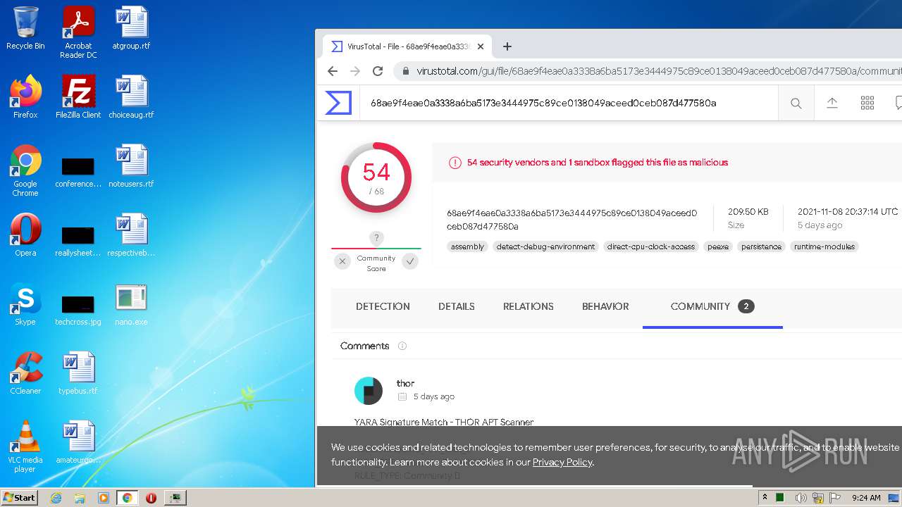 Malware Analysis Nano.exe Malicious Activity