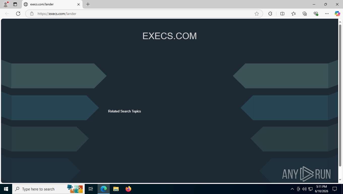Malware analysis execs.com No threats detected | ANY.RUN - Malware ...