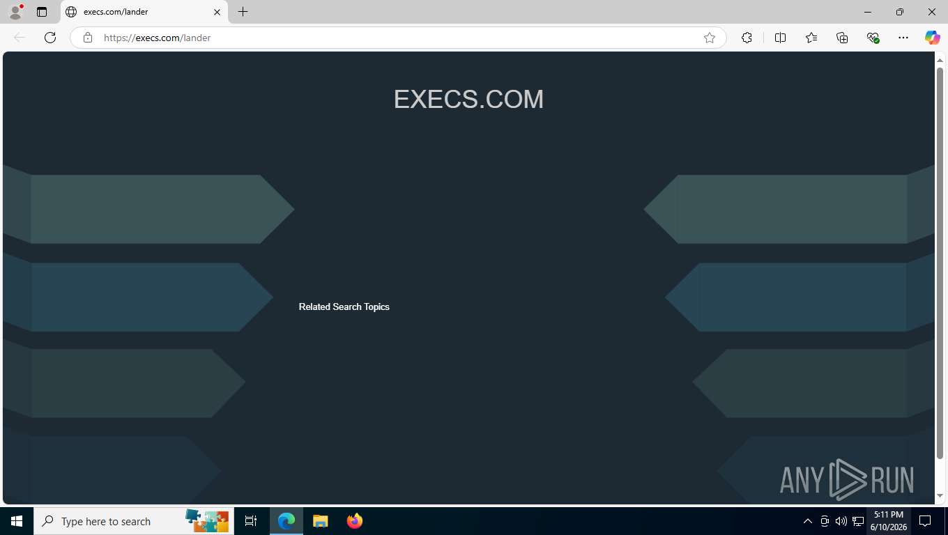 Malware analysis execs.com No threats detected | ANY.RUN - Malware ...