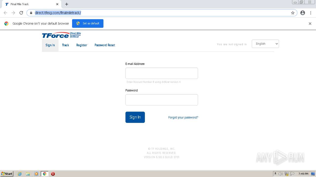 Malware analysis https://urldefense.com/v3/__http://url5476.tforce.com/ls/click?upn=ScXUTJX9cLF ...