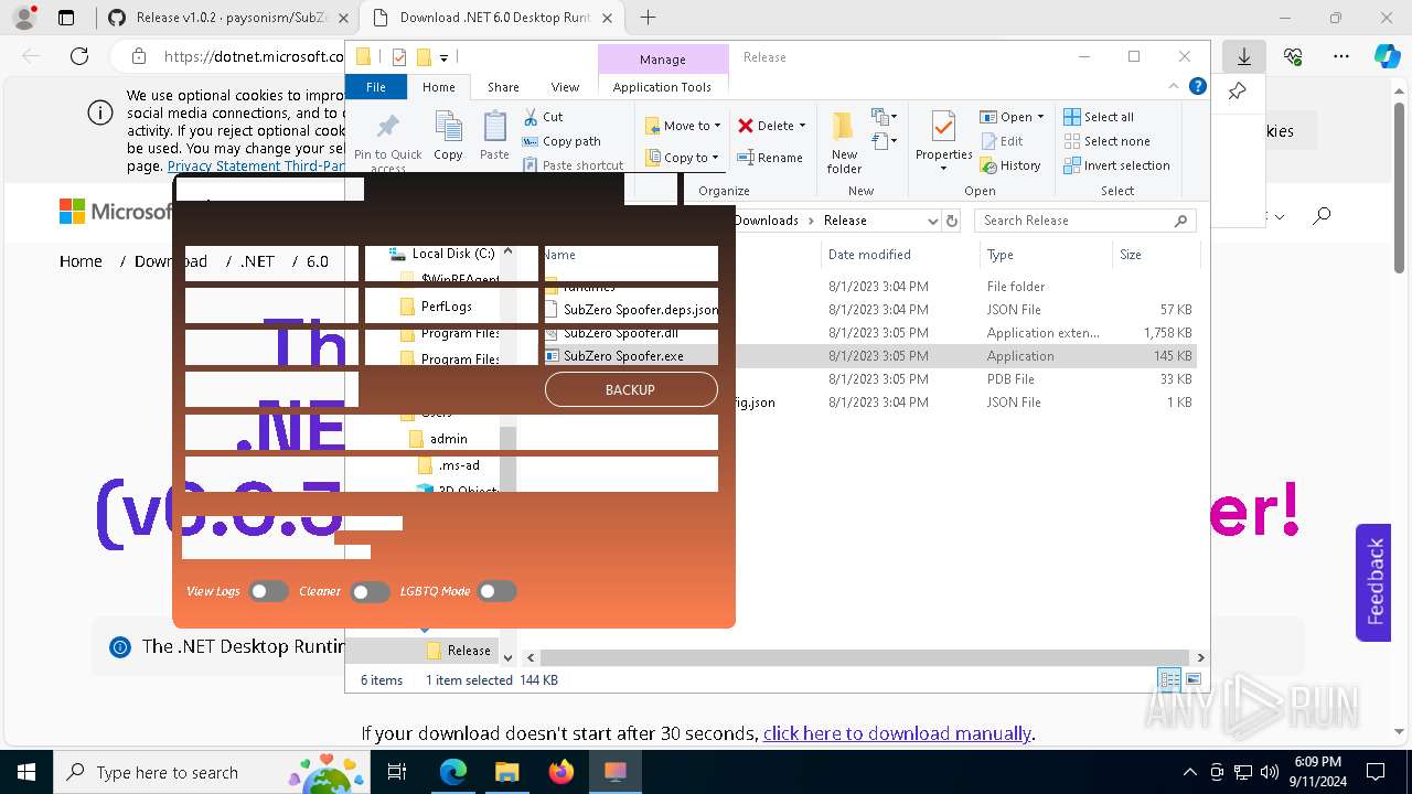 Malware analysis https://github.com/paysonism/SubZero-Spoofer/releases/tag/v1.0.2 Malicious ...
