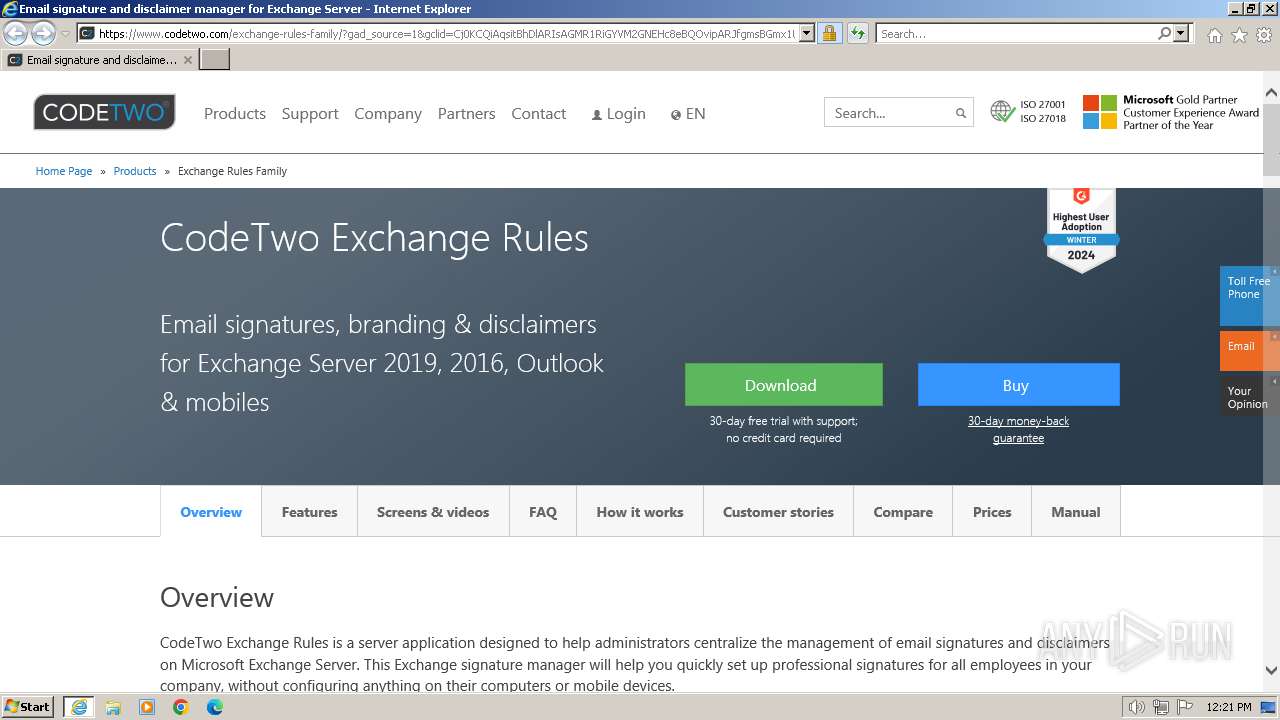 Malware analysis https://www.codetwo.com/exchange-rules-family/?gad ...