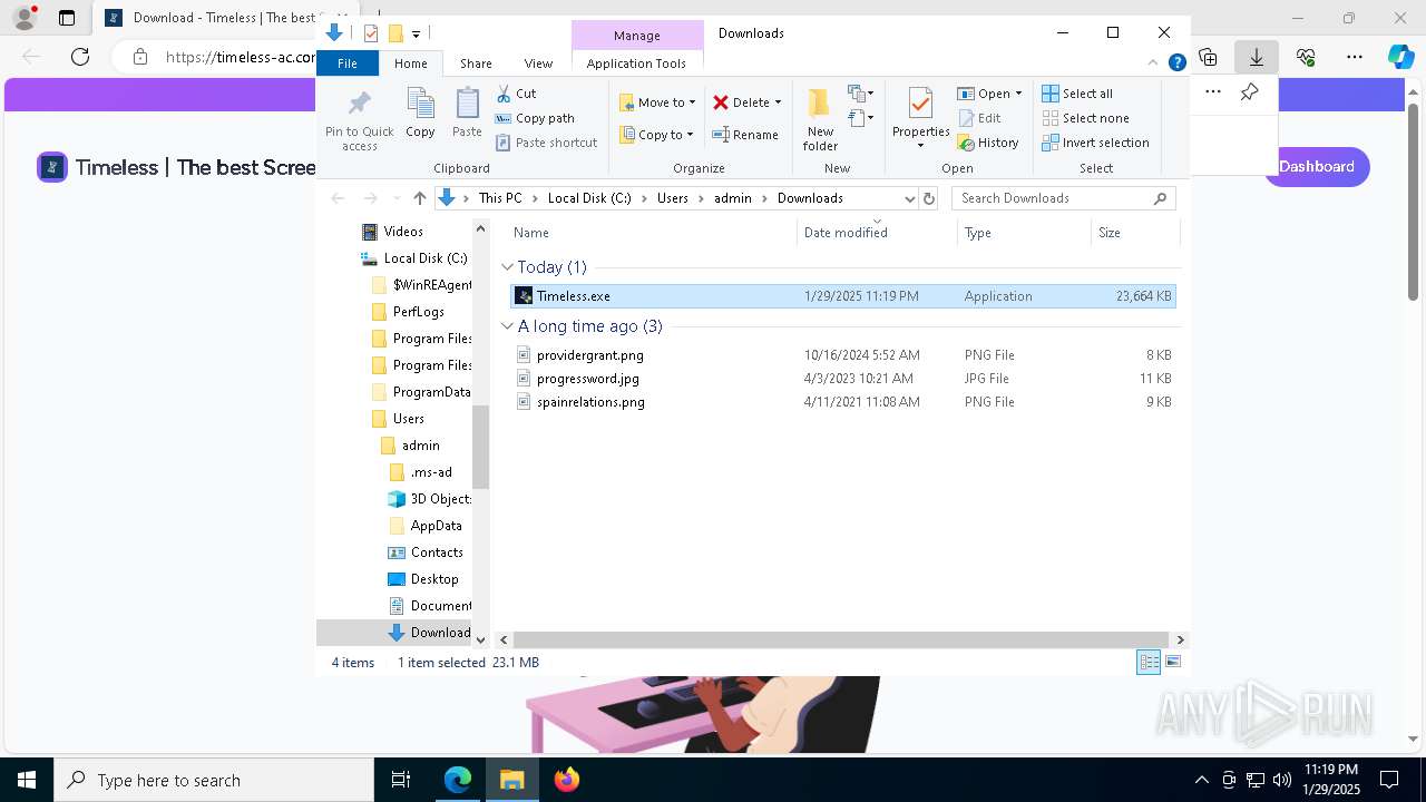 Analysis https://timeless-ac.com/download Malicious activity - Interactive analysis ANY.RUN